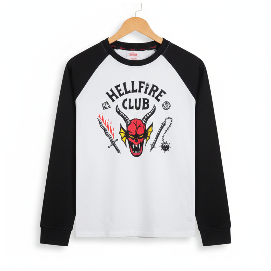 Stranger Things “Hellfire Club” Raglan T-Shirt – Empty Pocket